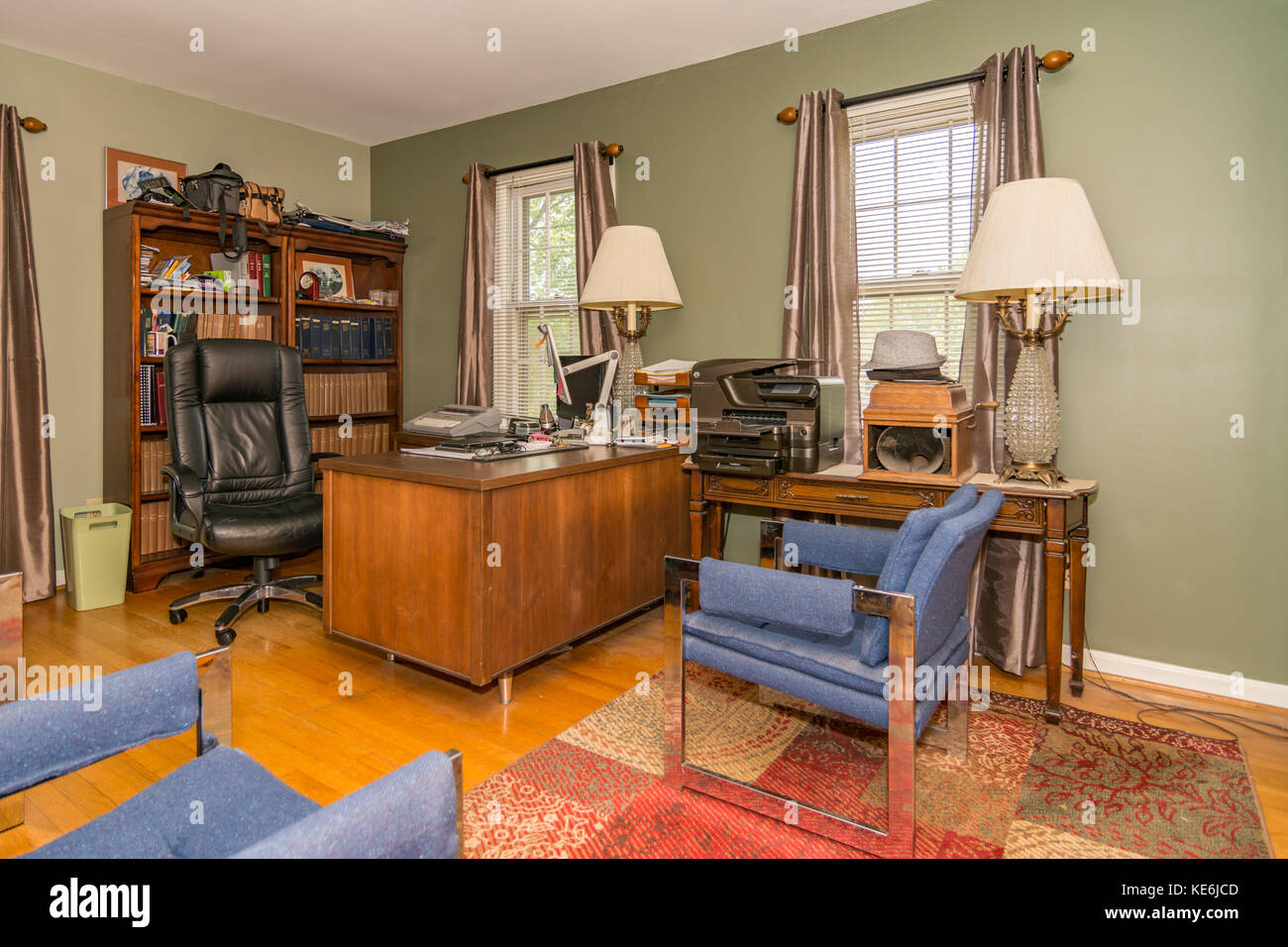 Home office interior of middle class American home in Kentucky USA ...