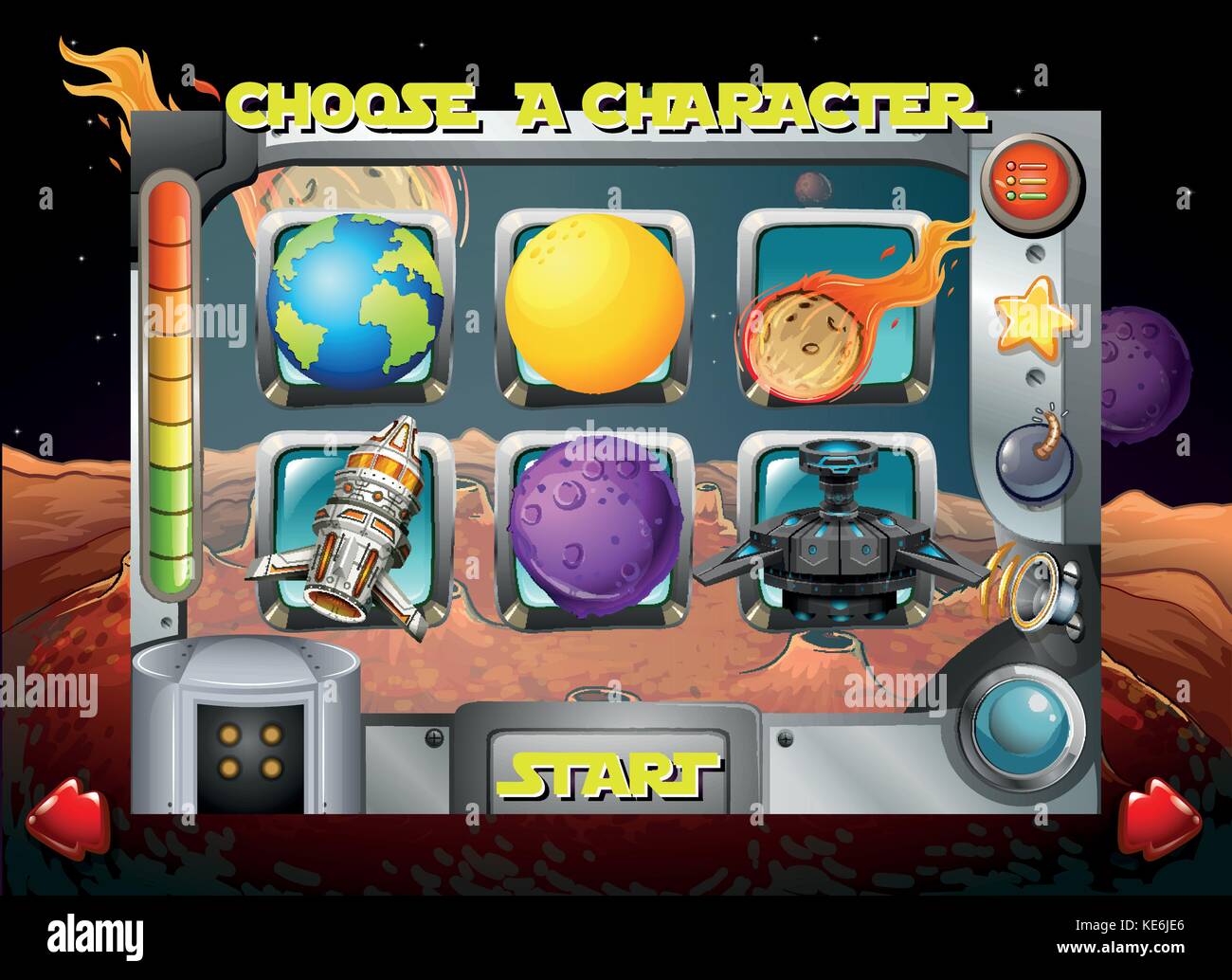 Game template with space theme illustration Stock Vector Image & Art ...