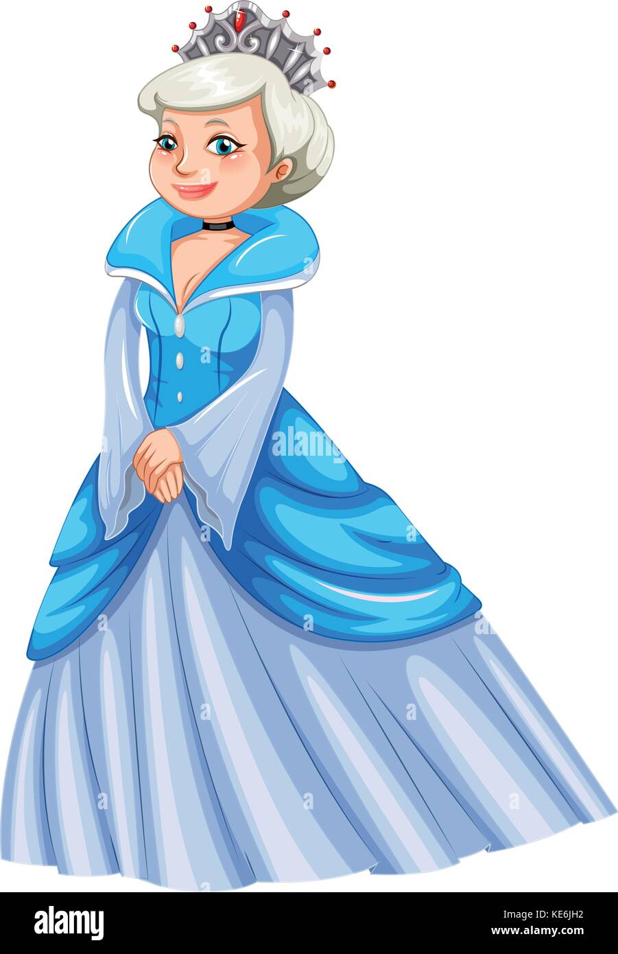 Queen in blue dress illustration Stock Vector Image & Art - Alamy