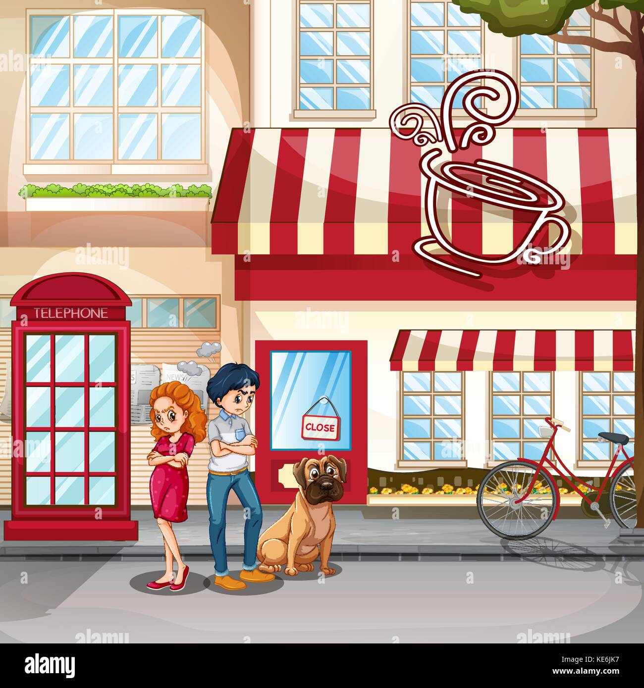 People outside cafe Stock Vector Images - Alamy