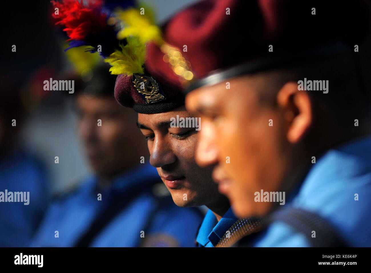 Kathmandu, Nepal. 18th Oct, 2017. A Portrrait of Nepal police officers ...
