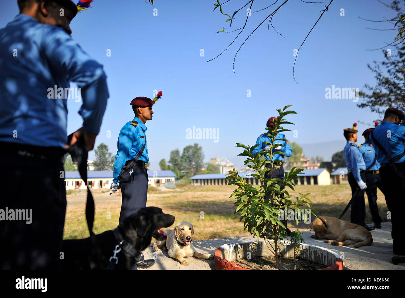Nepalese police officers hi-res stock photography and images - Alamy