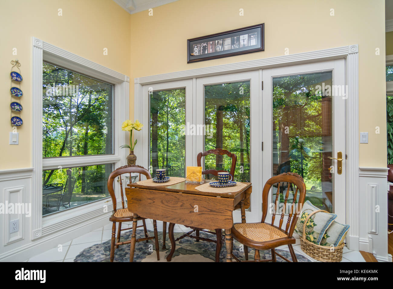 Dining room interior of middle class American home in Kentucky USA ...