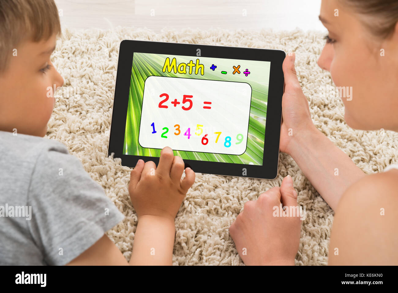 Kid solving math problem hi-res stock photography and images - Alamy