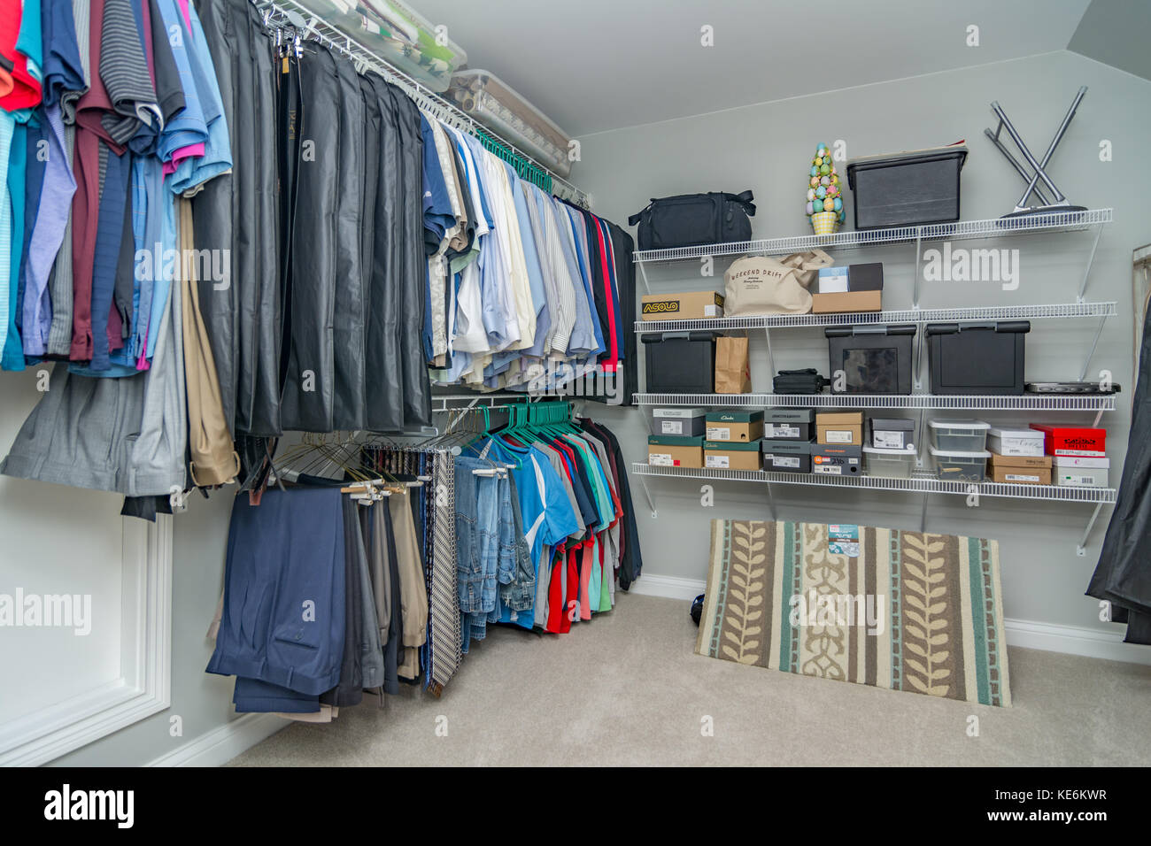 Closet interior of middle class American home in Kentucky USA Stock ...