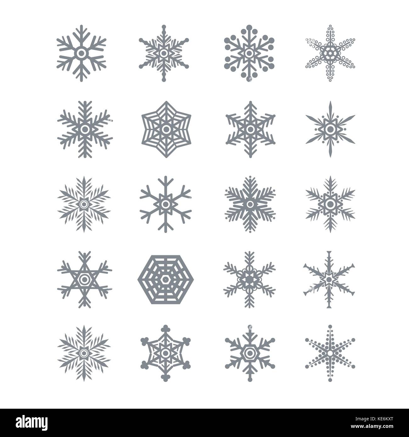 Set of snowflakes icons collection. Vector eps 10 Stock Vector Image ...