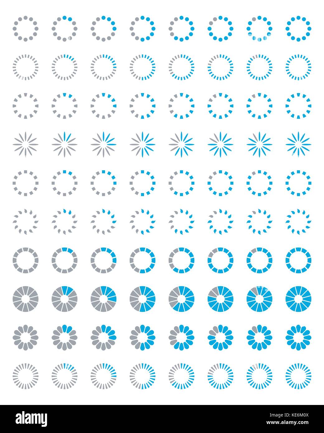 Set of loading icons. Vector eps 8 Stock Vector Image & Art - Alamy