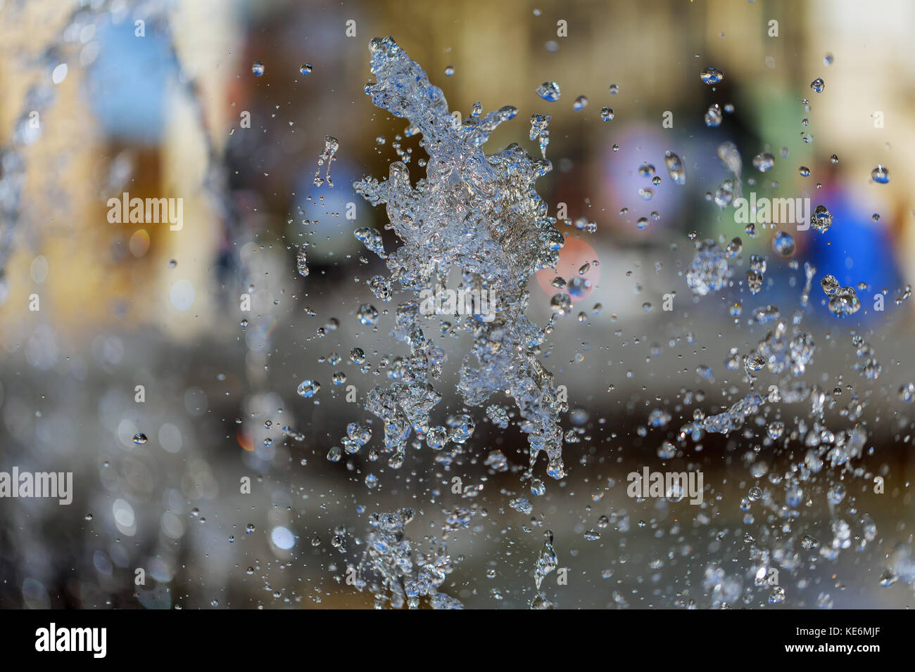 The gush of water of a fountain. Splash of water in the fountain ...