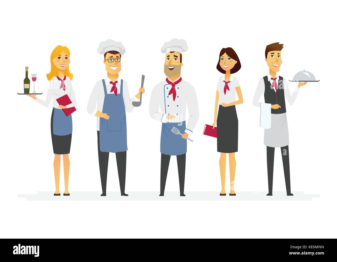 Restaurant staff - cartoon people characters isolated illustration ...