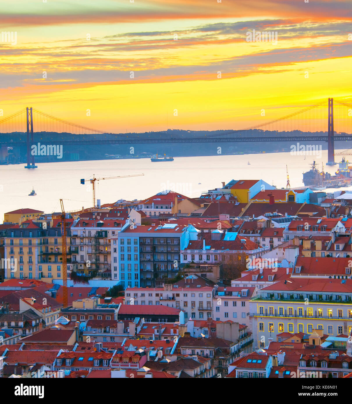 Beautiful Lisbon Old Town at sunset, Portugal Stock Photo - Alamy