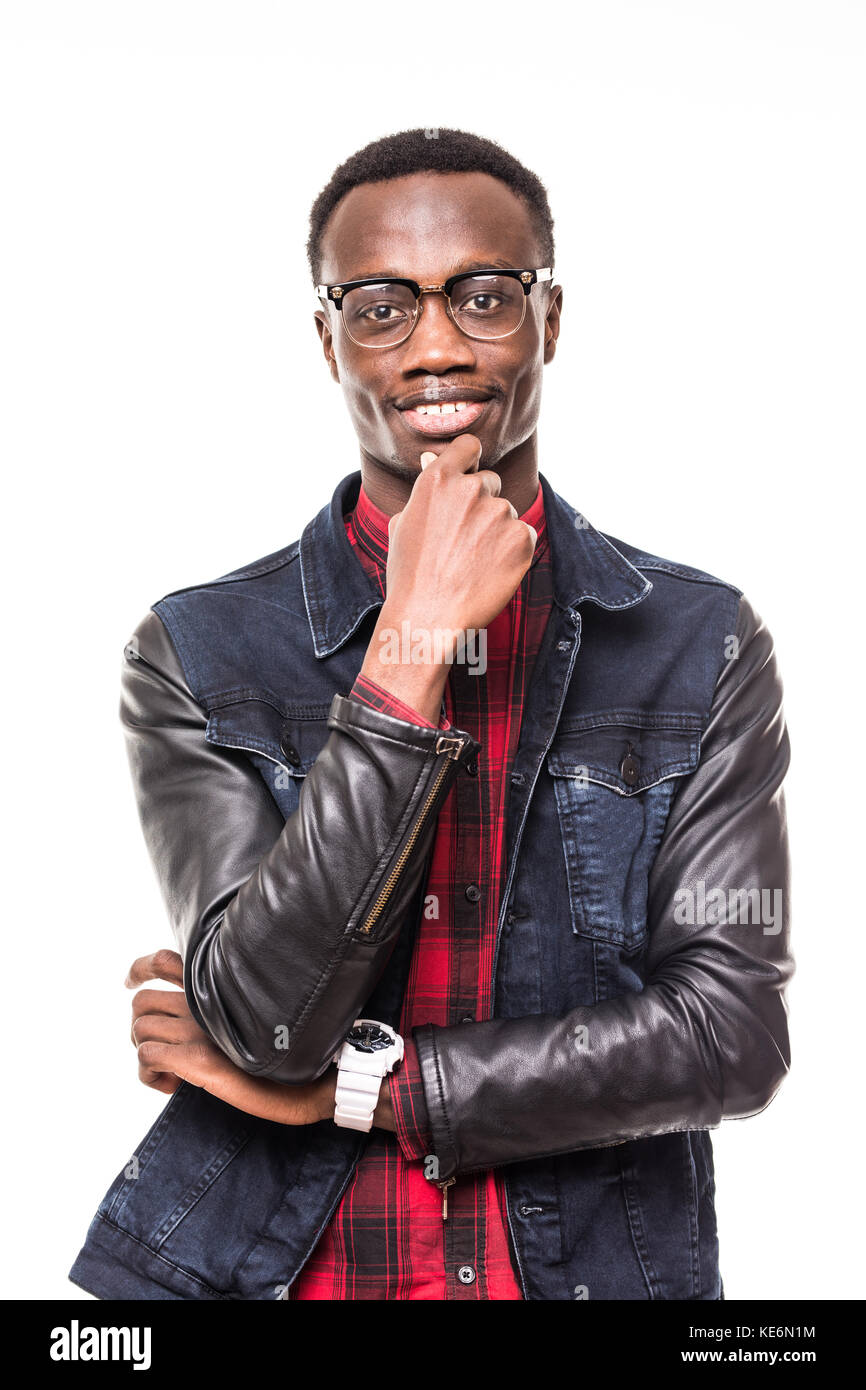Closeup portrait of young man, student thinking daydreaming deeply ...