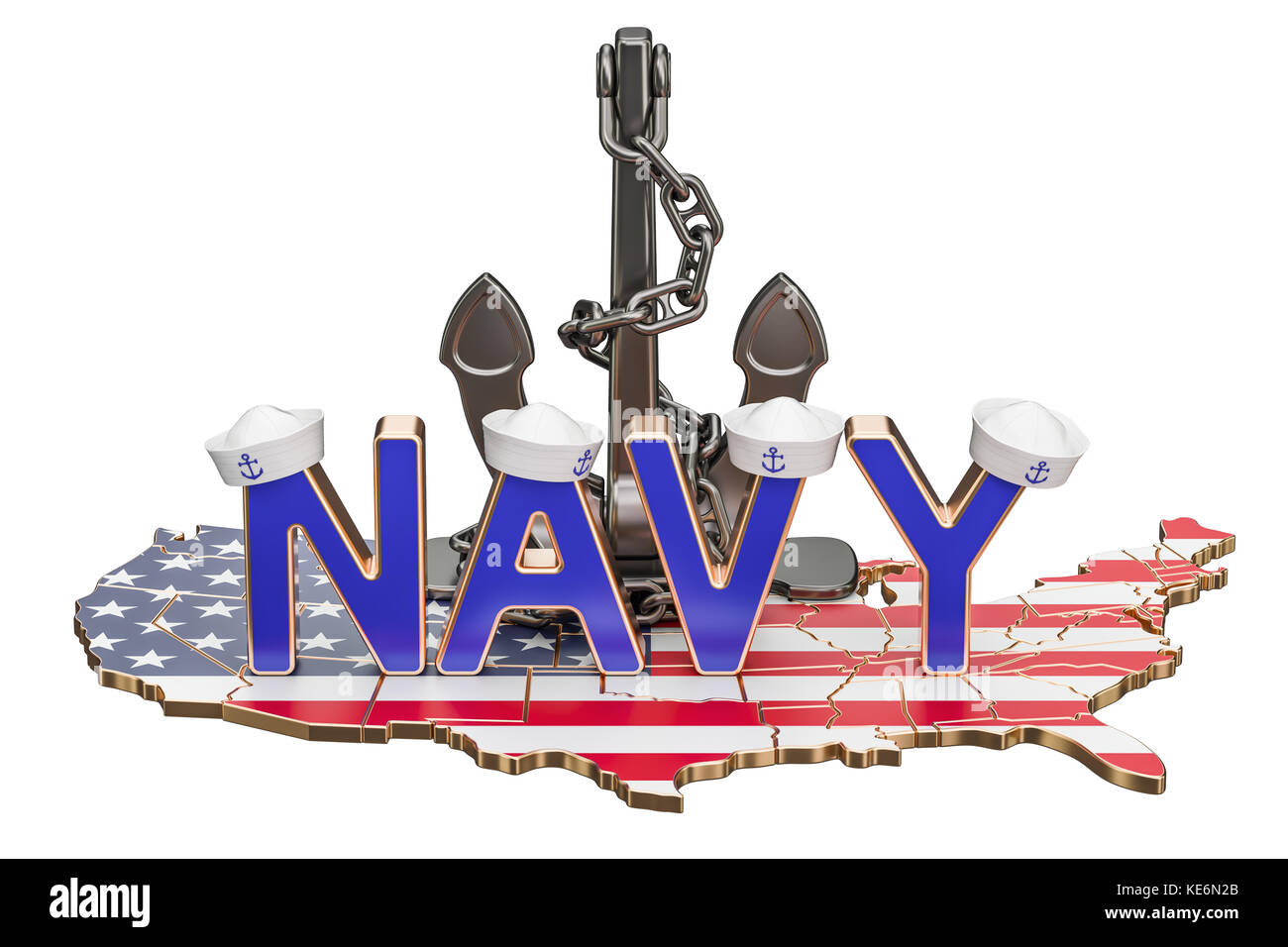 Navy Day in USA concept, 3D rendering isolated on white background ...
