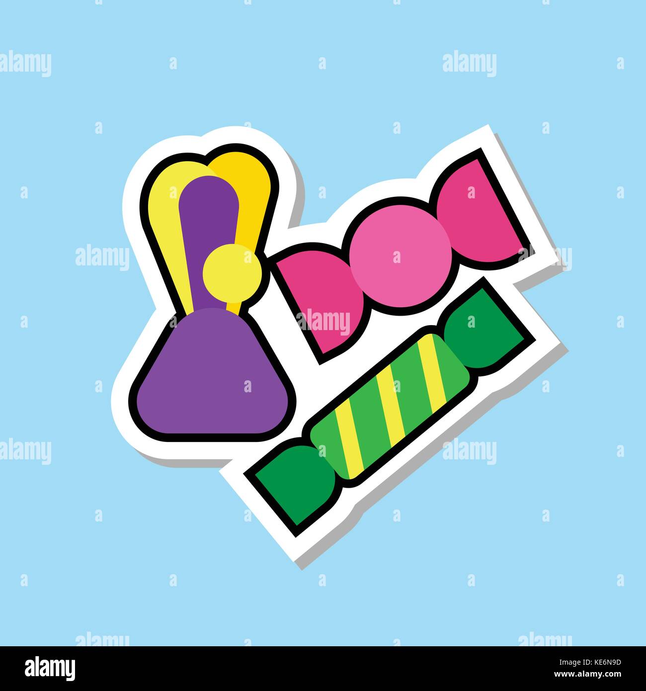 Candies Sweets Icon Christmas Lolly Sticker Concept Stock Vector Image ...
