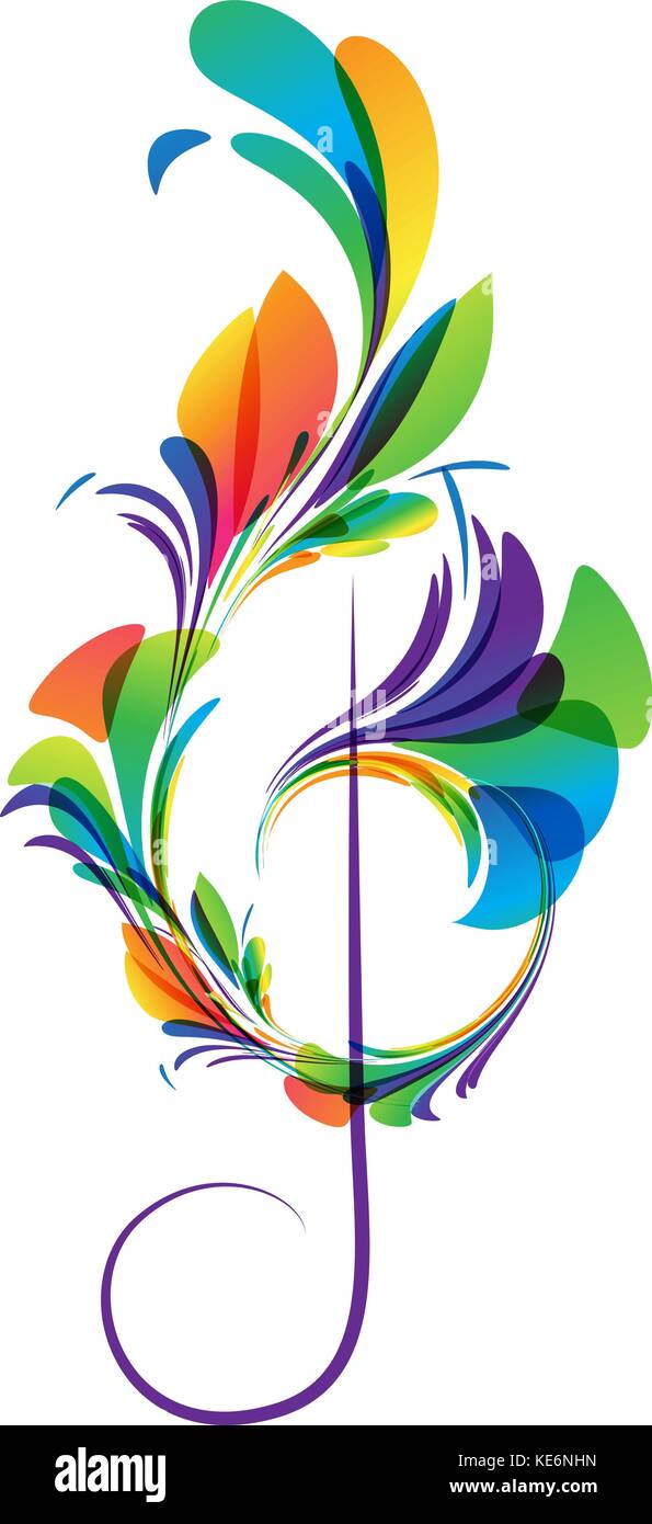 Art treble clef on white background, vector illustration Stock Vector ...