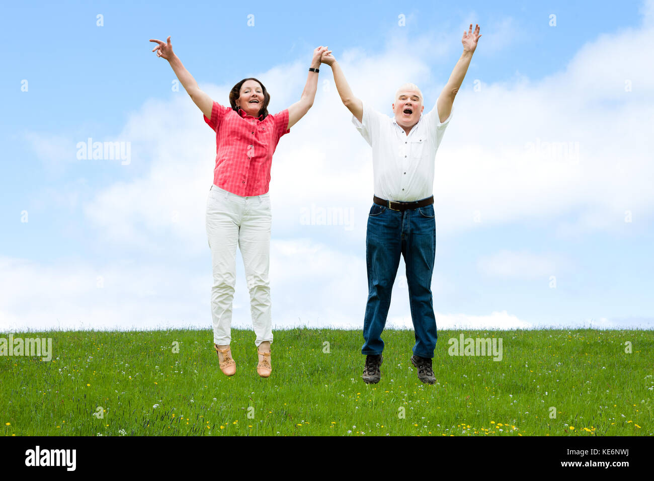 Old age person jumping hi-res stock photography and images - Alamy