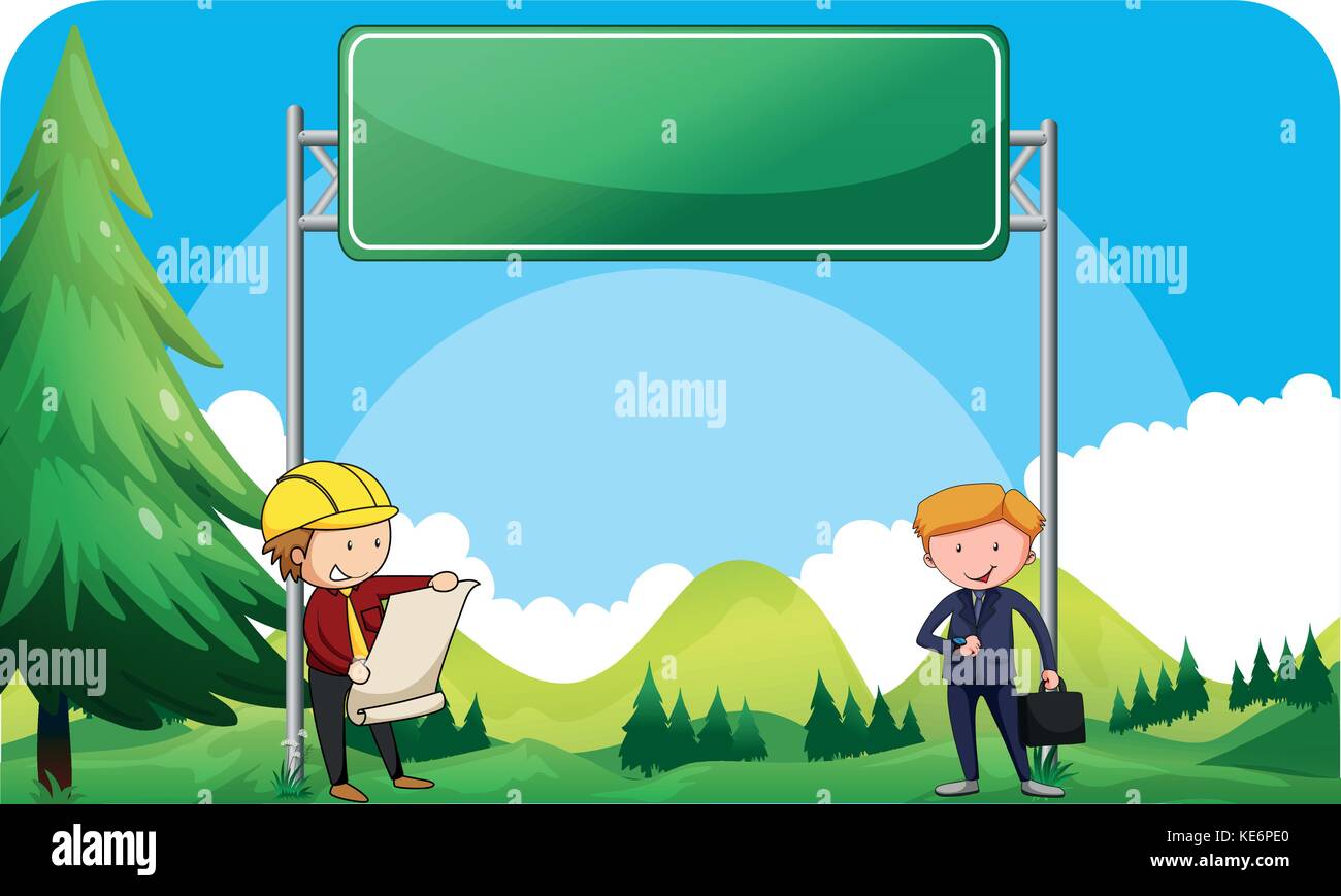 People waiting under the road sign Stock Vector Image & Art - Alamy