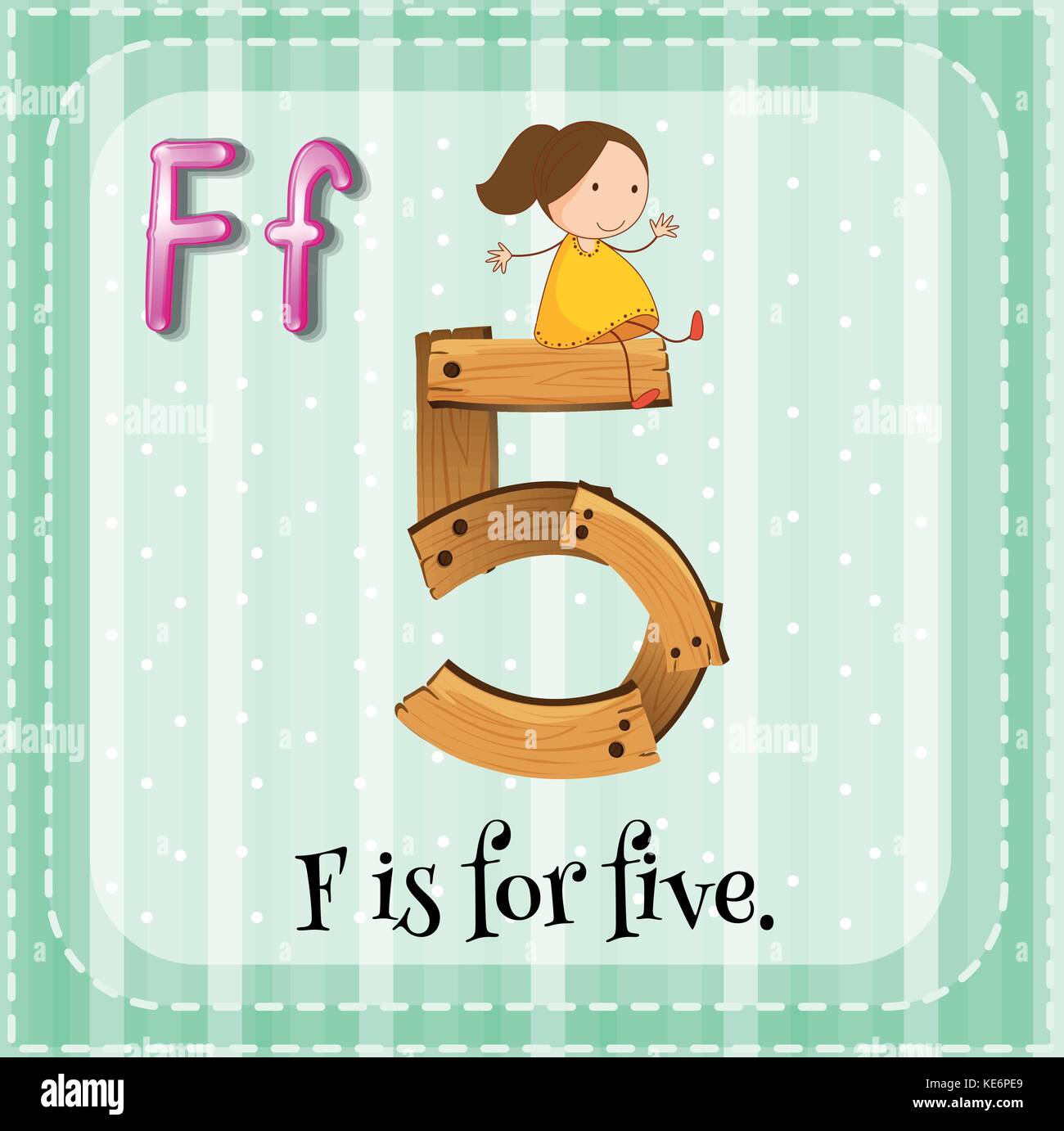Alphabet F is for five Stock Vector Image & Art - Alamy