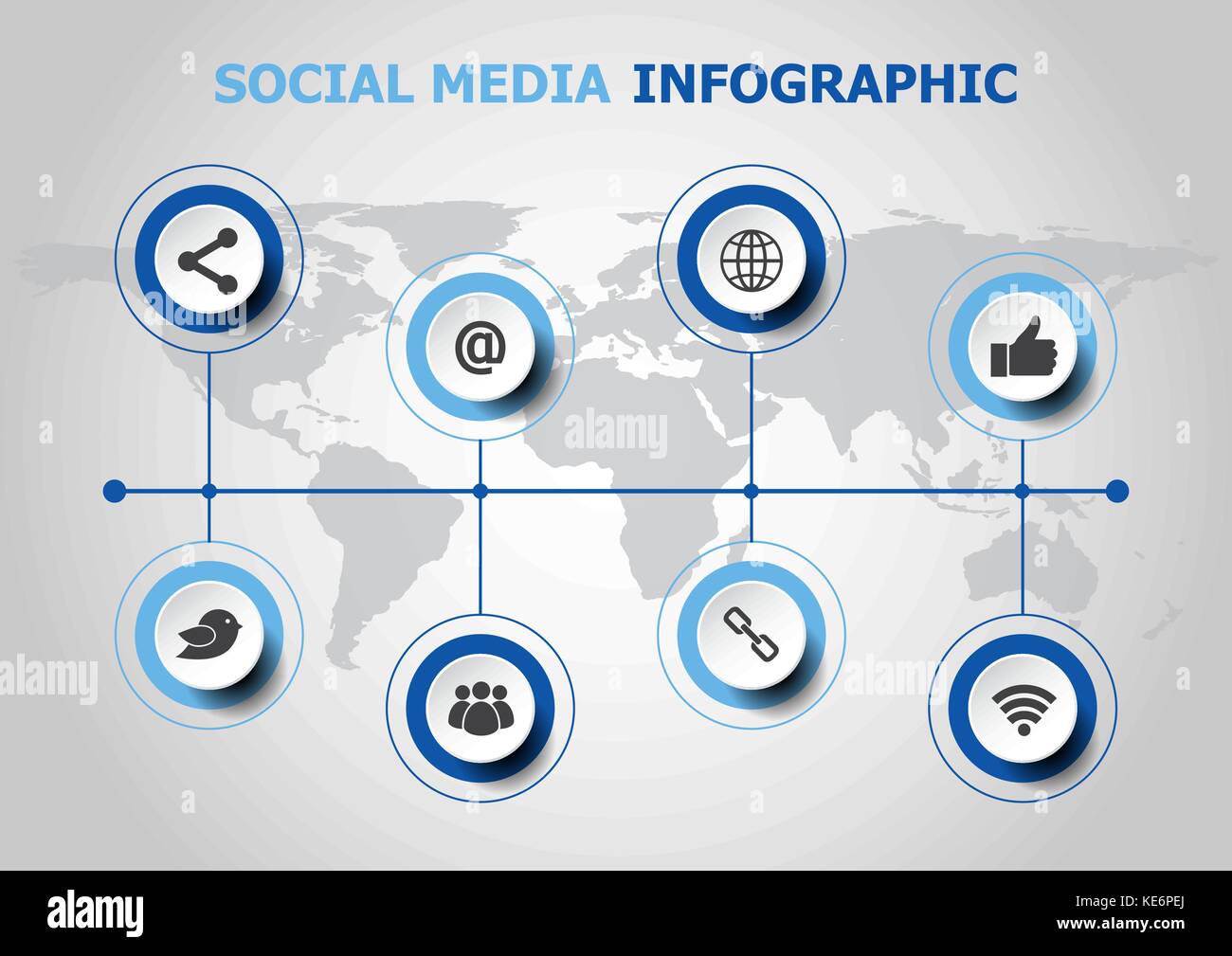 Infographic design with social media icons, stock vector Stock Vector ...