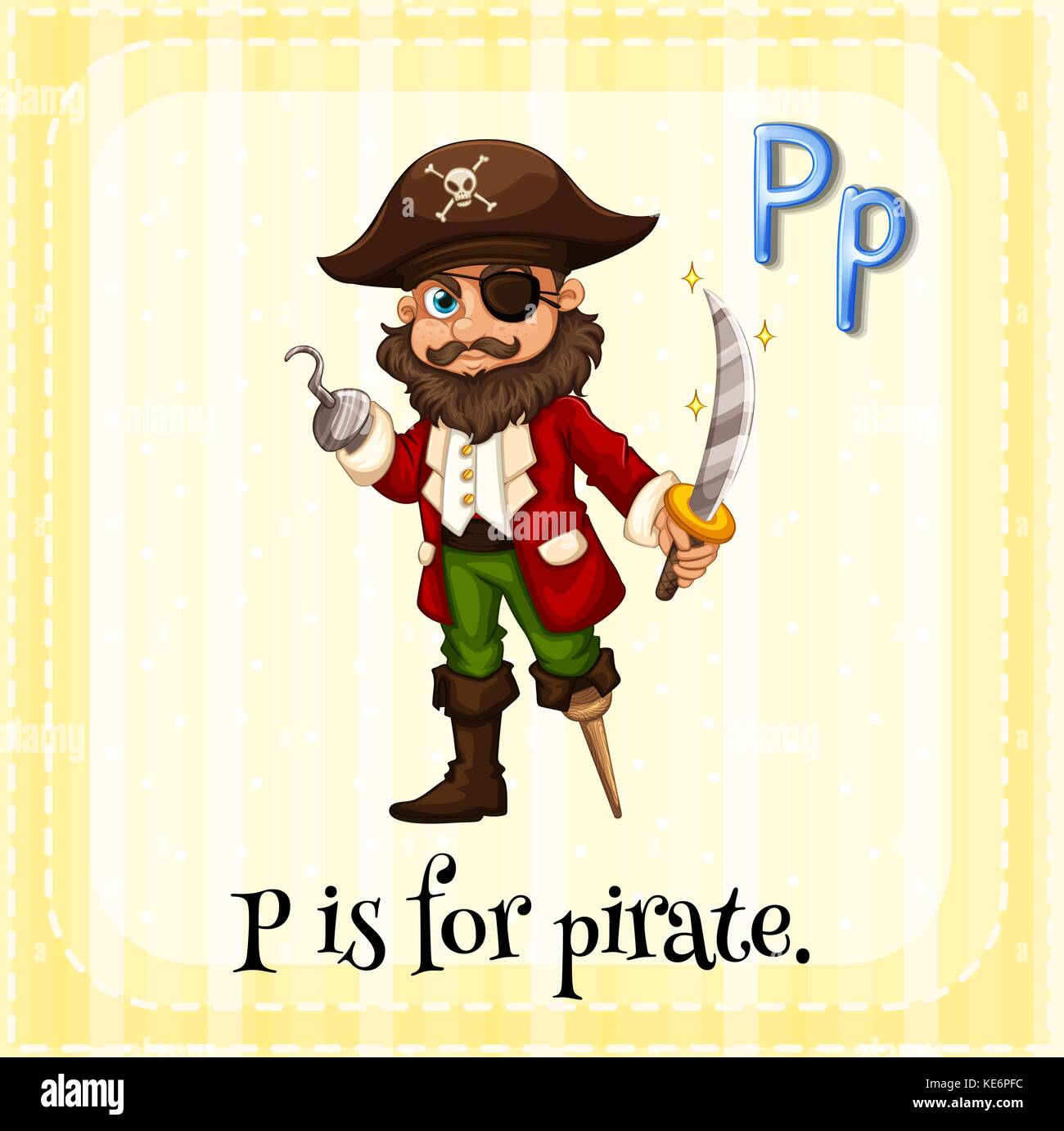 Flashcard letter P is for pirate Stock Vector Image & Art - Alamy