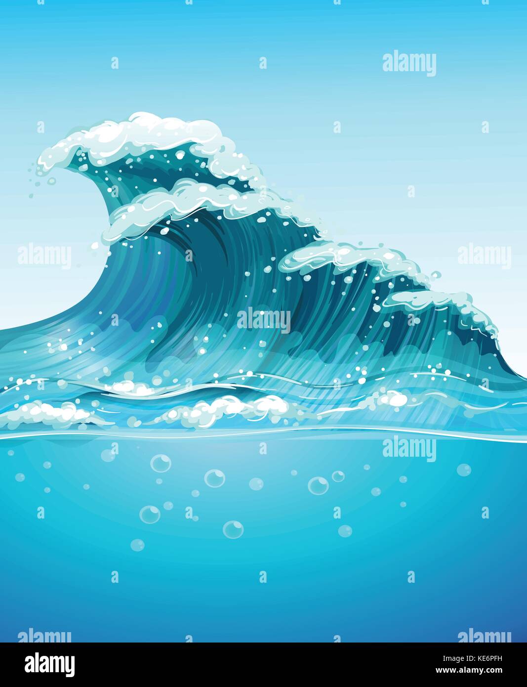 Illustration of a giant wave in the ocean Stock Vector Image & Art - Alamy