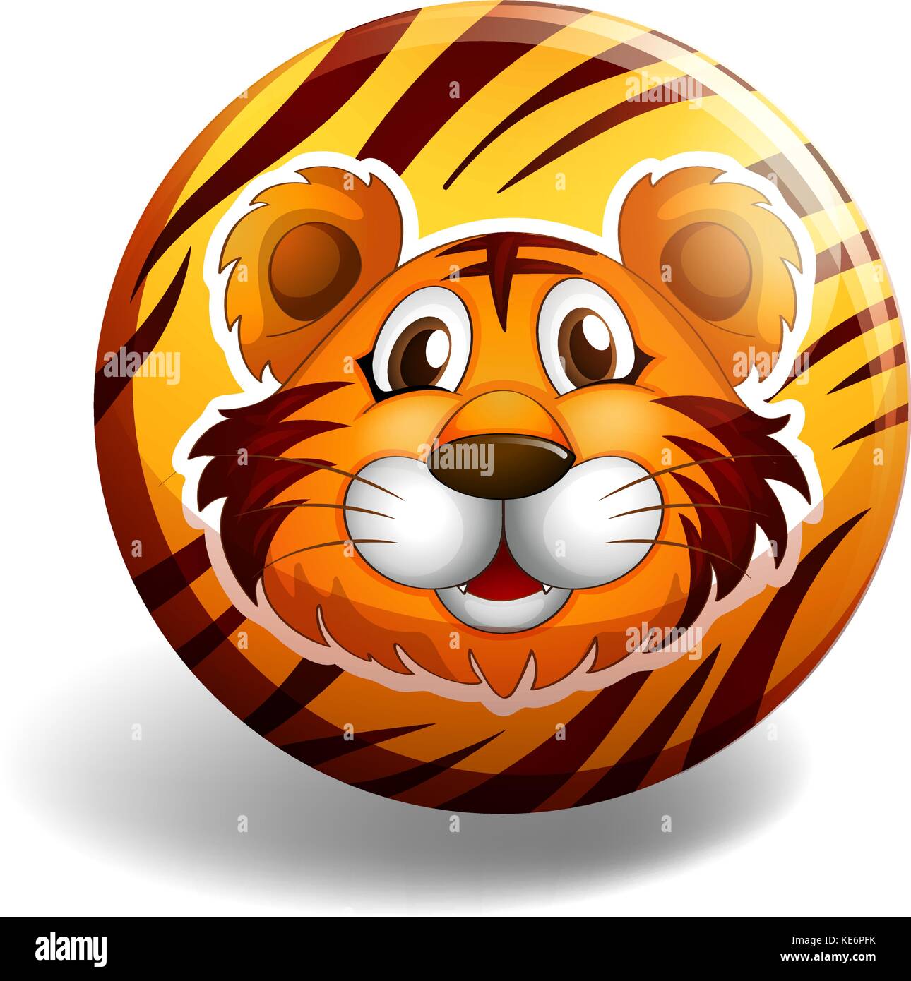 Tiger head on the round badge with tiger skin background Stock Vector ...