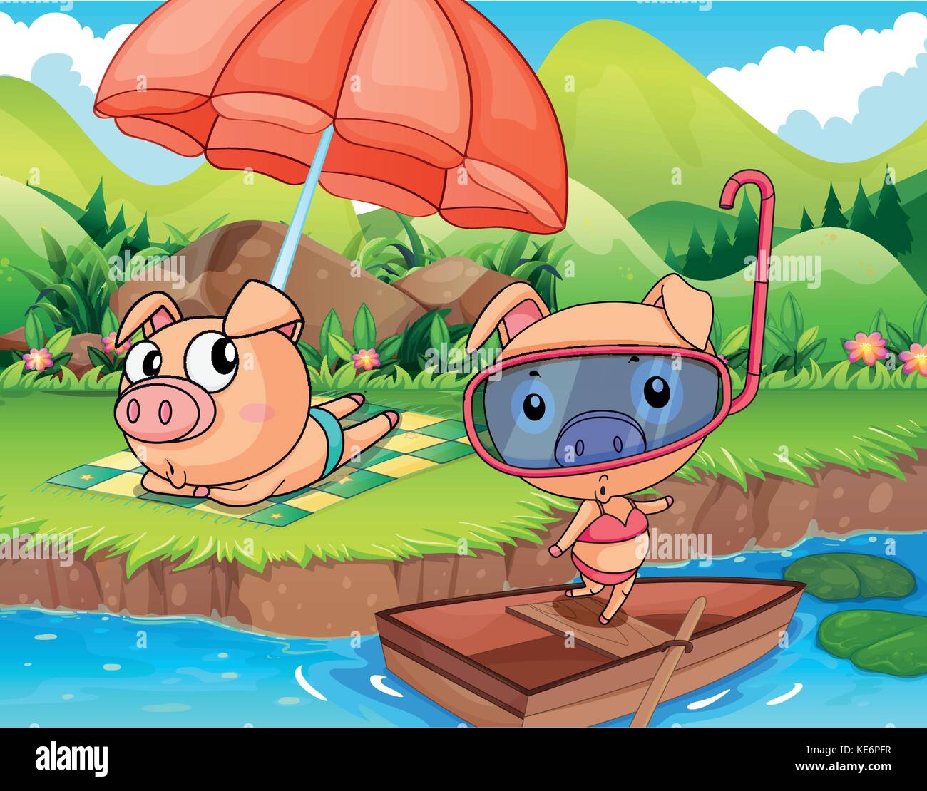 River bank habitat Stock Vector Images - Alamy