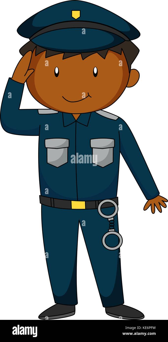 Policeman in blue uniform with handcuff Stock Vector Image & Art - Alamy