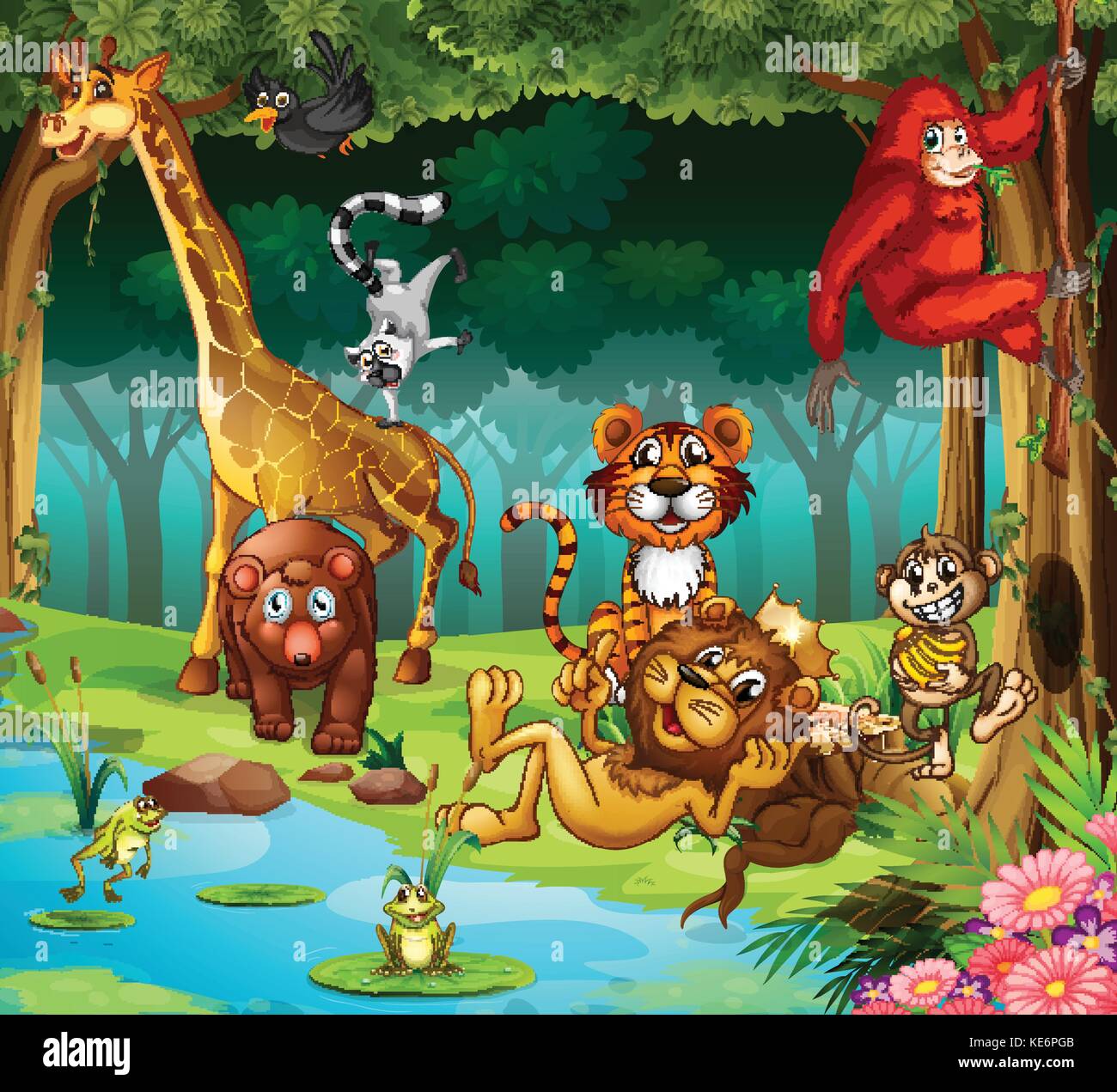 Monkey frogs Stock Vector Images - Alamy