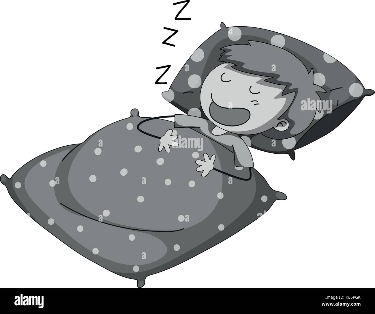 Boy sleeping and snoring in black and white Stock Vector Image & Art ...
