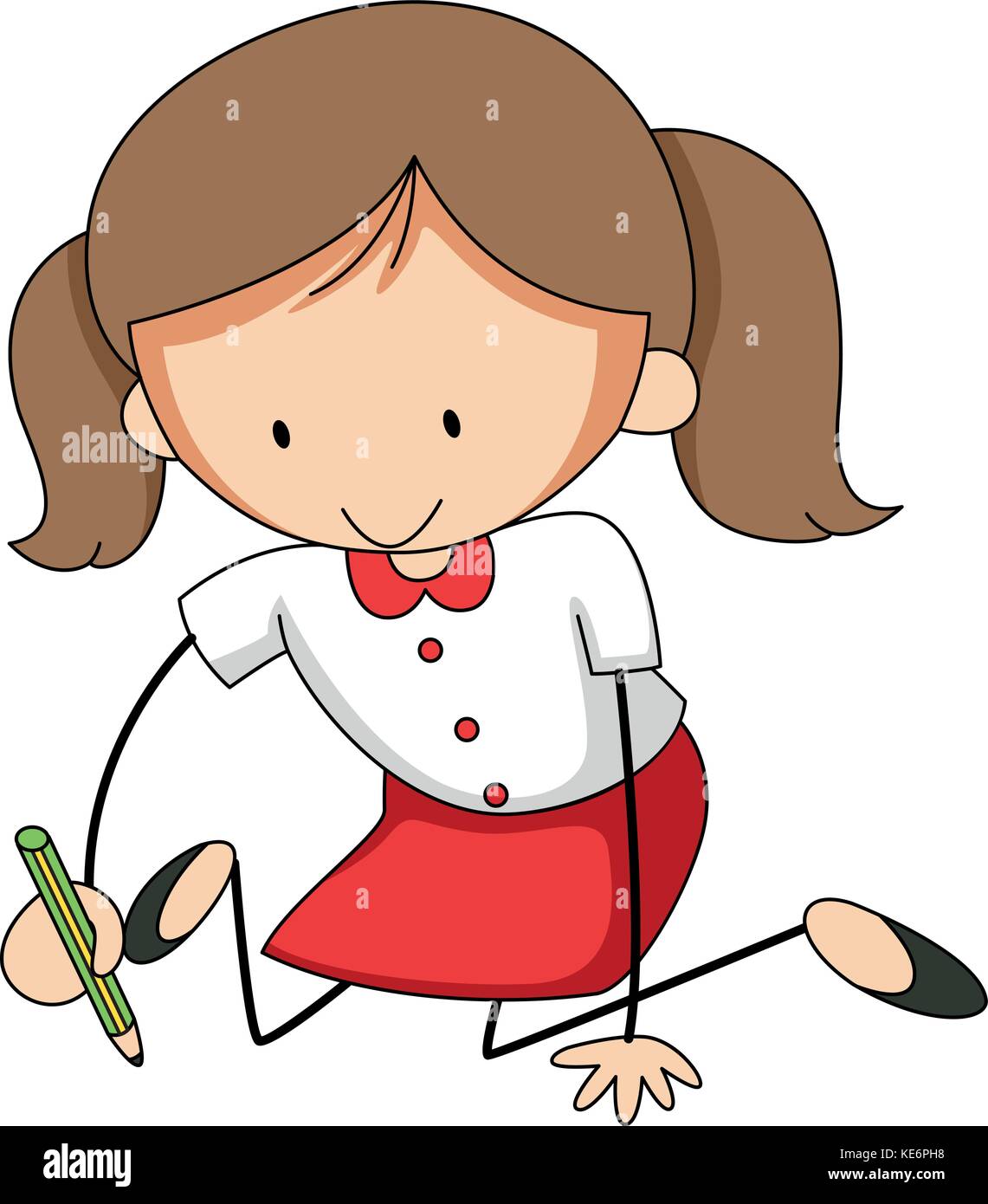 Close up girl writing on the ground Stock Vector Image & Art - Alamy