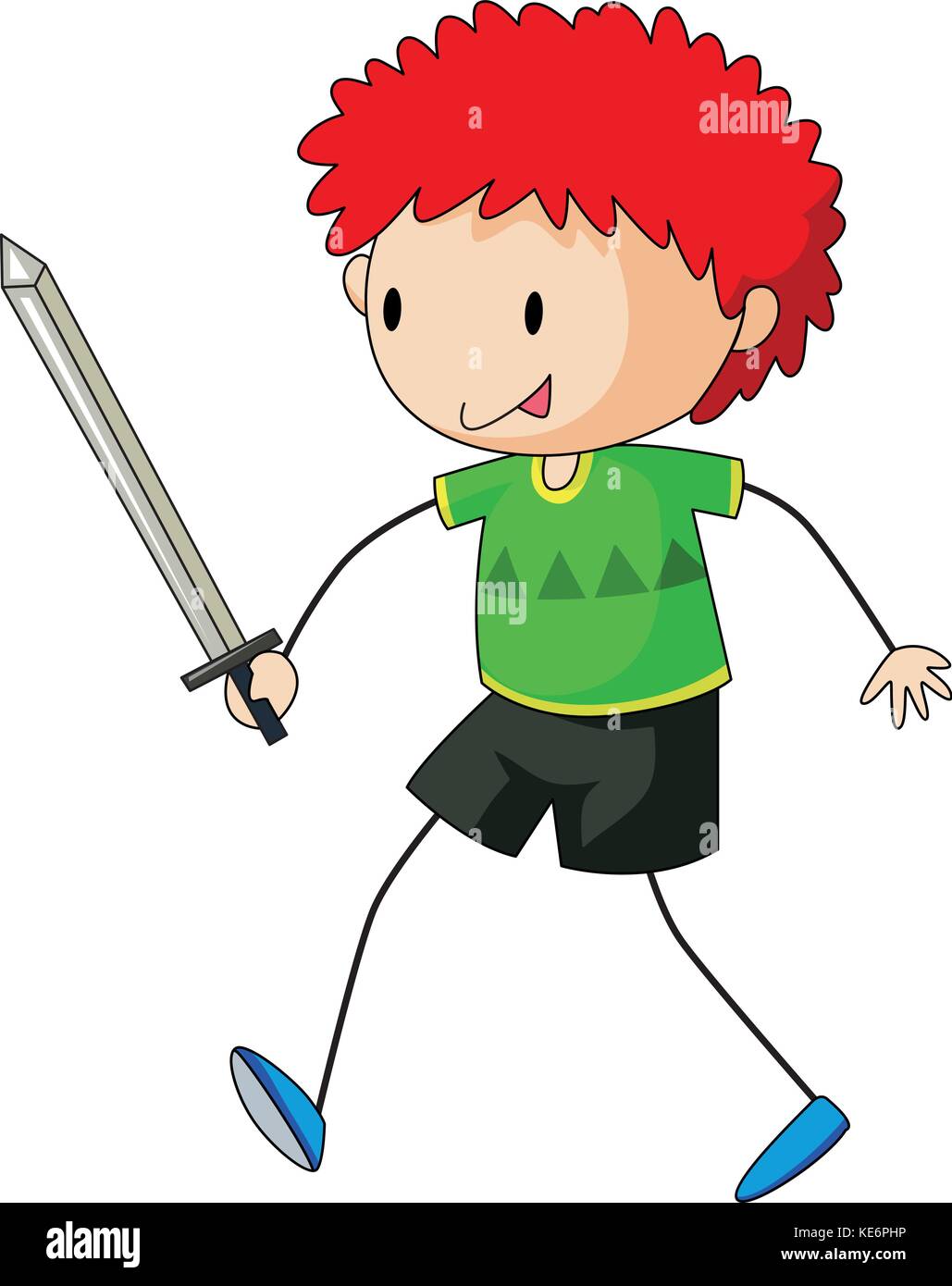 Close up happy boy playing sword fight Stock Vector Image & Art - Alamy