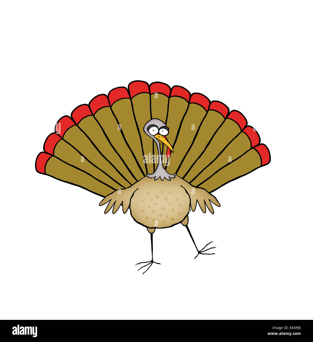 Cartoon of a cute funny dancing turkey Stock Photo - Alamy