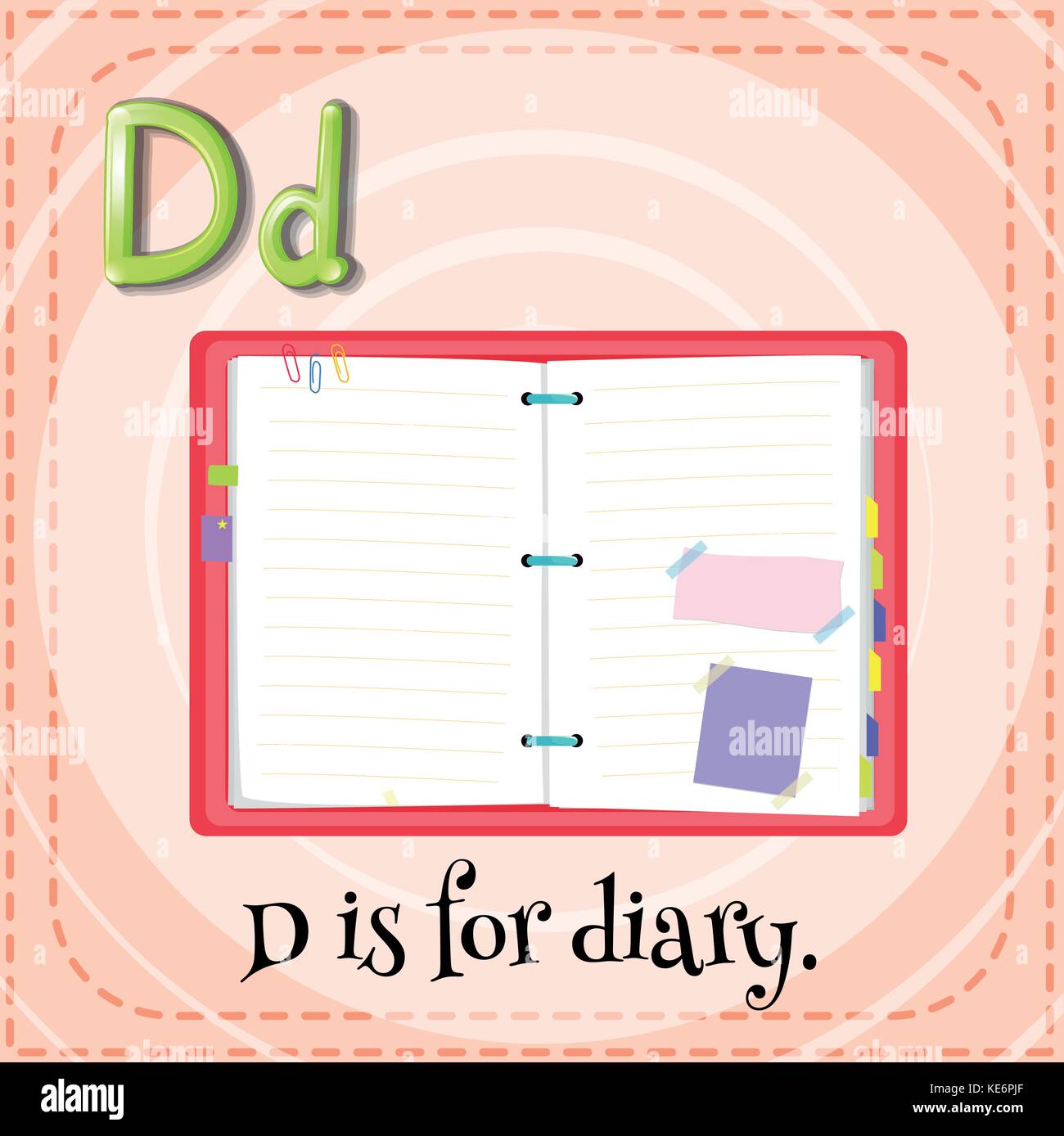 Flashcard letter D is for diary Stock Vector Image & Art - Alamy