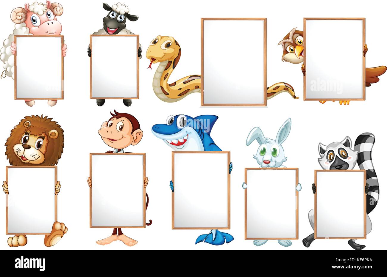 Many animals holding empty signs Stock Vector Image & Art - Alamy