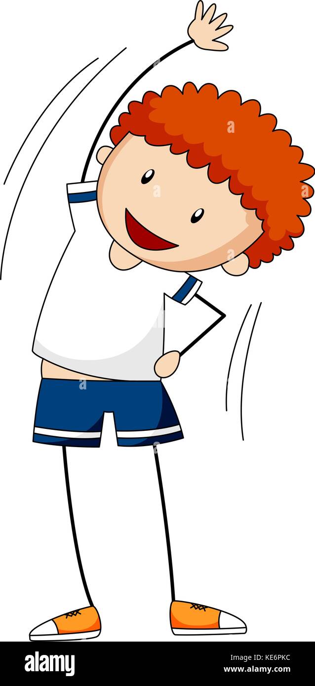 Close up boy doing exercise alone Stock Vector Image & Art - Alamy