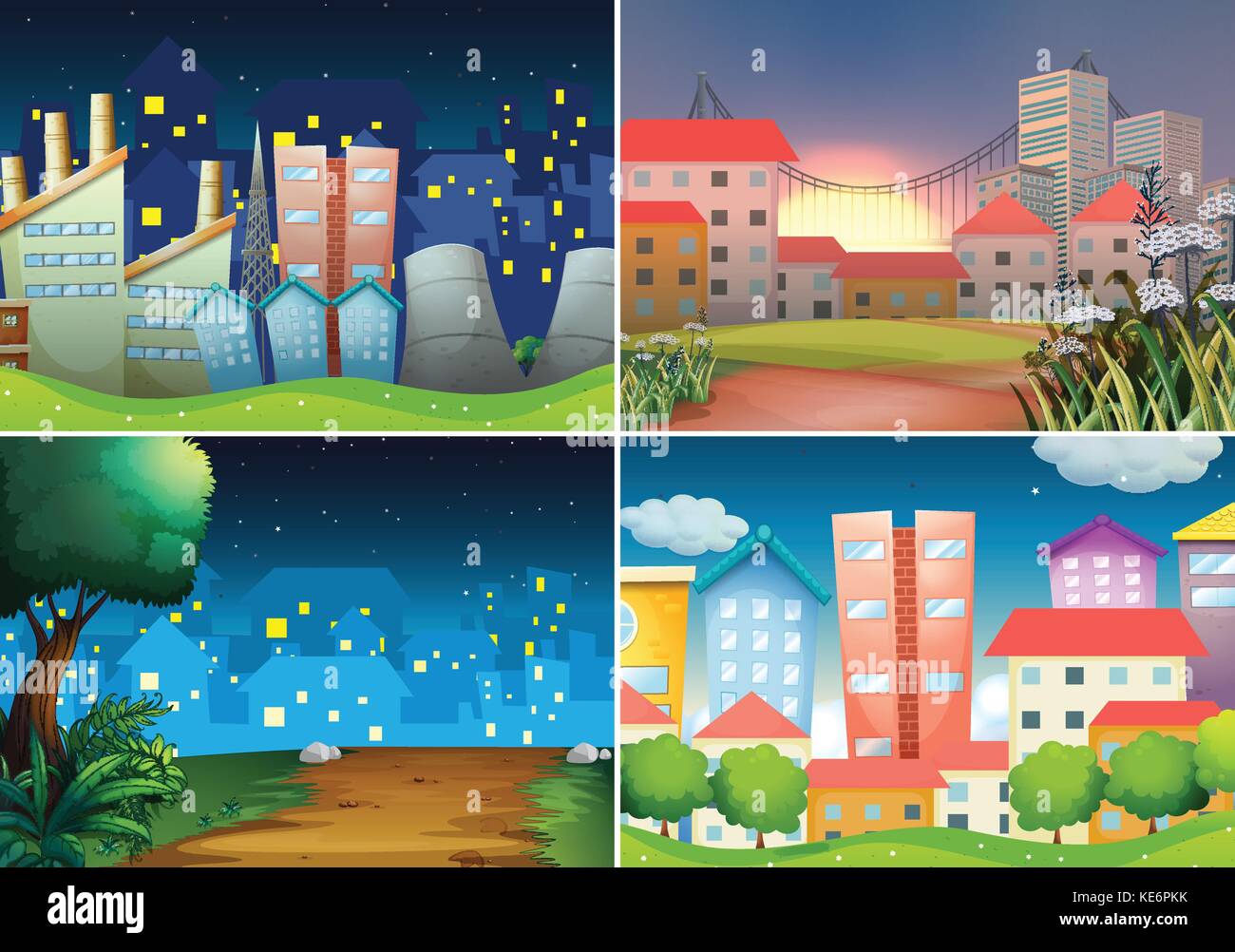 Downtown scenic view Stock Vector Images - Alamy