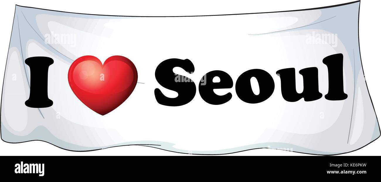 Illustration of I love Soeul banner Stock Vector Image & Art - Alamy