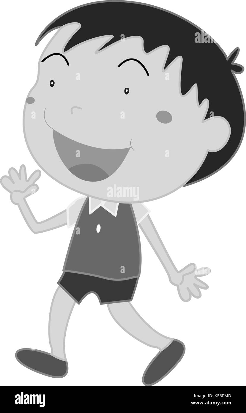 Cute happy boy smiling alone Stock Vector Image & Art - Alamy