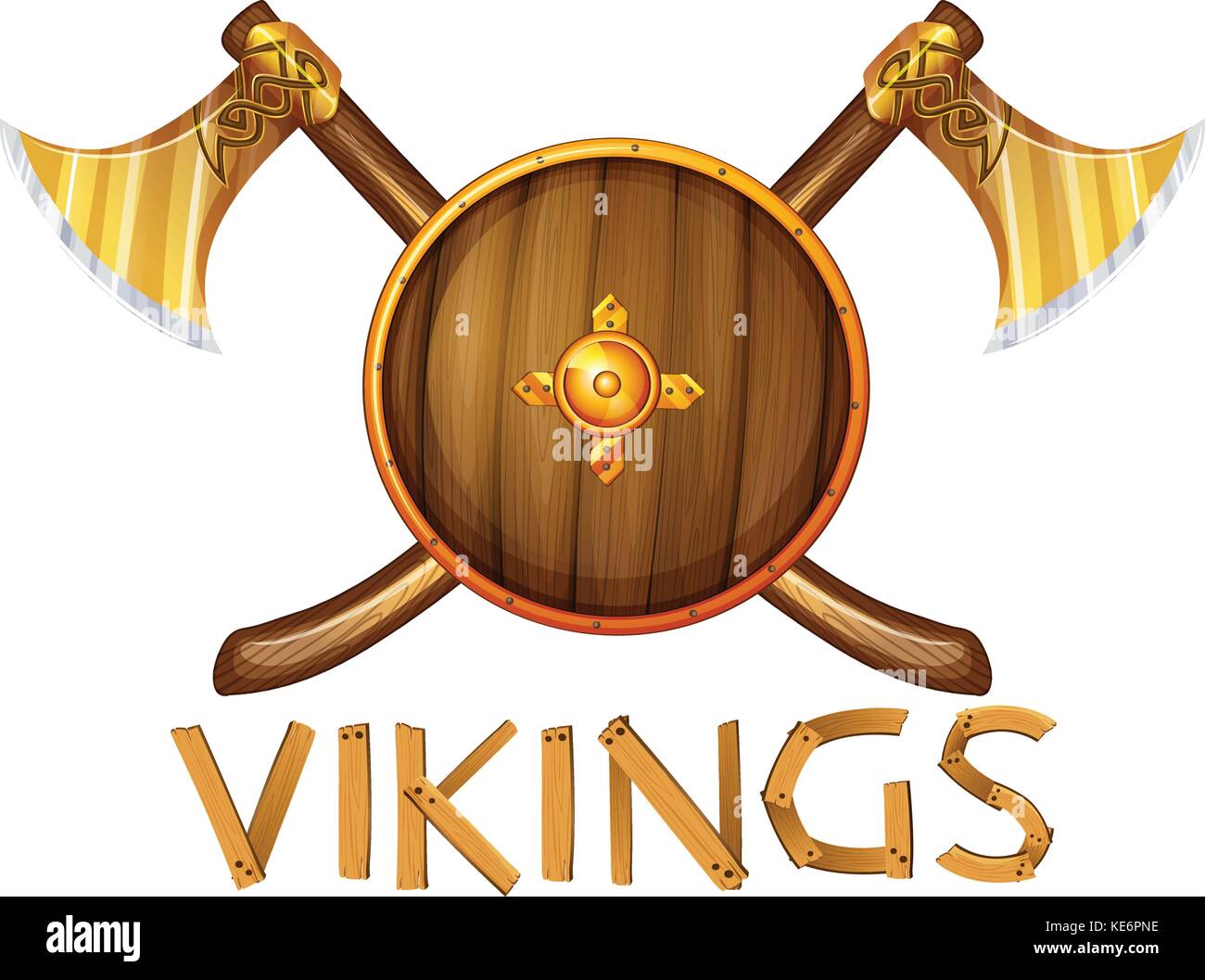 Illustration of vikings sheild and axes Stock Vector Image & Art - Alamy