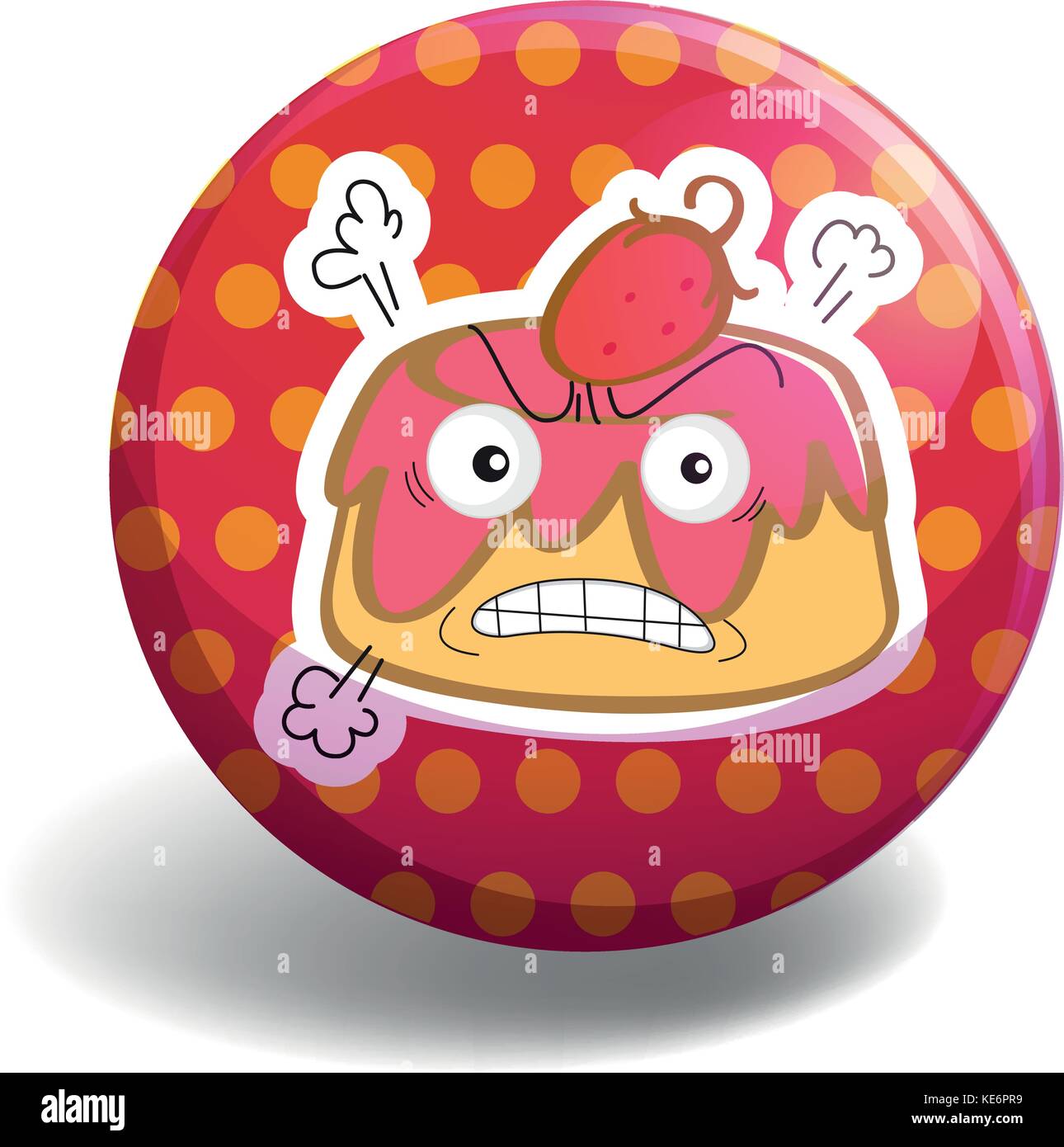 Angry custard on polka dot badge Stock Vector Image & Art - Alamy