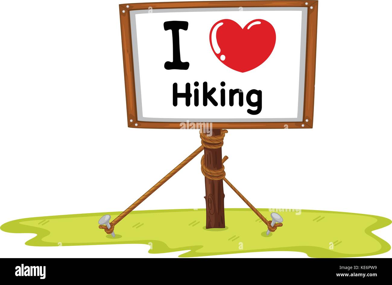 I love hiking sign in wooden frame Stock Vector Image & Art - Alamy