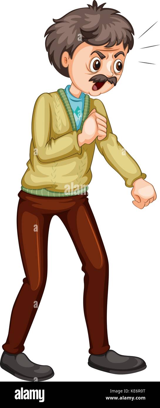 Angry old man shouting and looking for a fight Stock Vector Image & Art ...