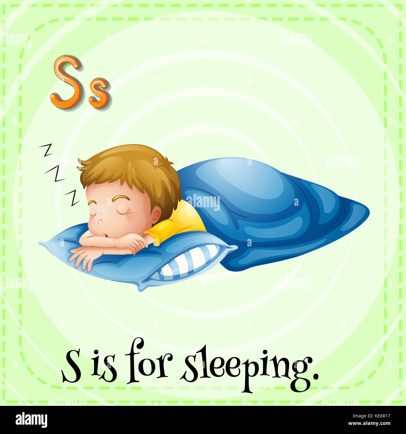Flashcard alphabet S is for sleeping Stock Vector Image & Art - Alamy