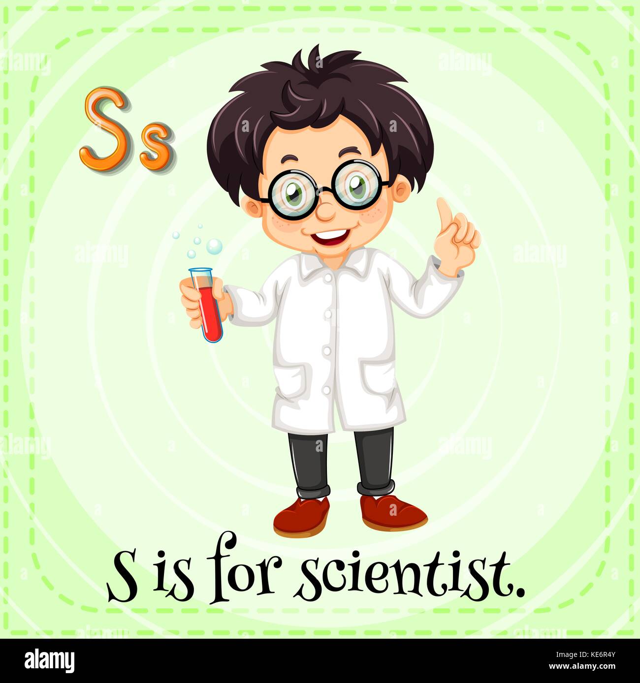Flashcard letter S is for scientist Stock Vector Image & Art - Alamy