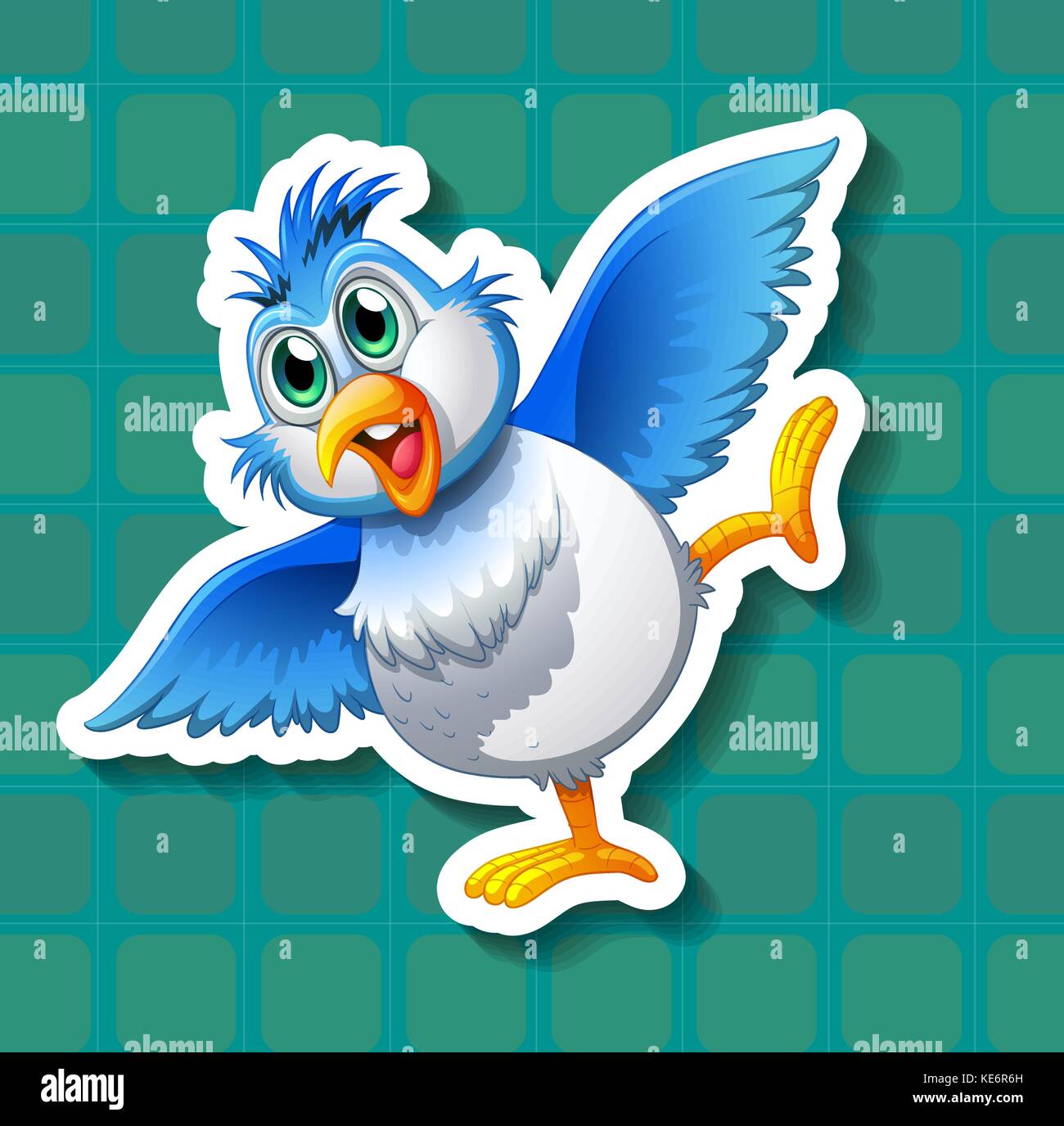 Closeup happy blue bird spreading the wings Stock Vector Image & Art ...