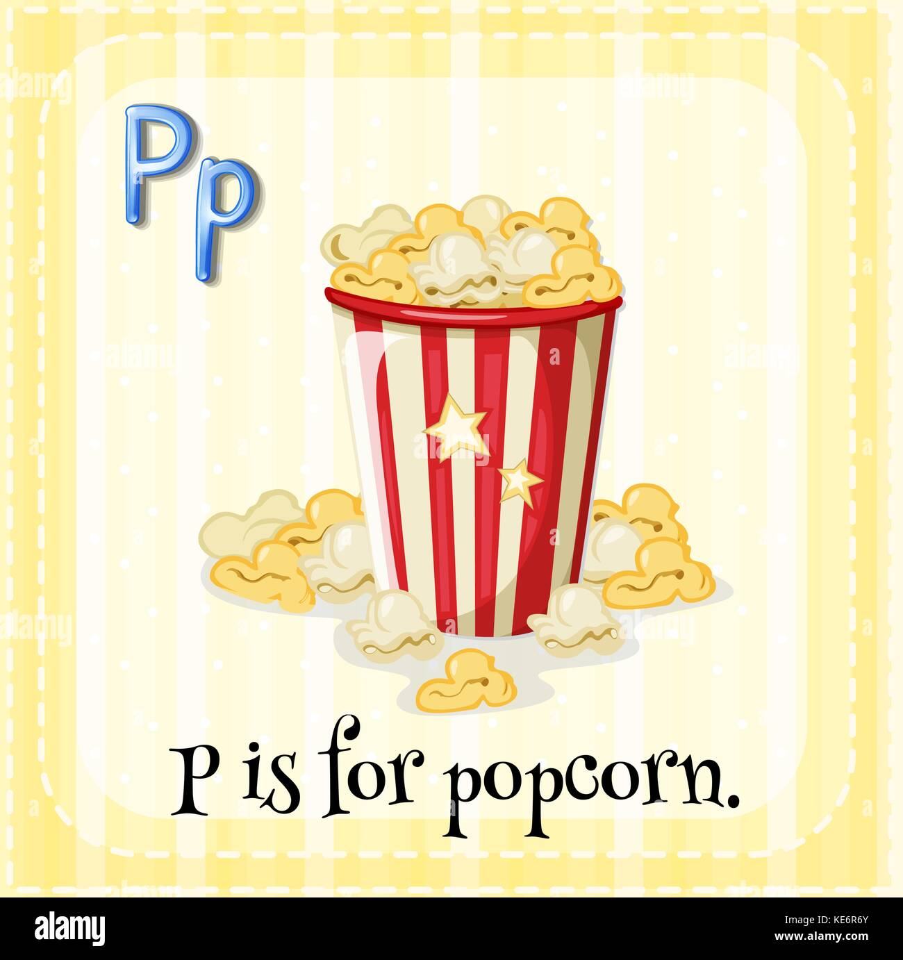 Flashcard letter P is for popcorn Stock Vector Image & Art - Alamy