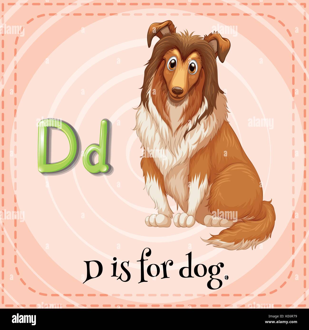 English flashcard letter D is for dog Stock Vector Image & Art - Alamy