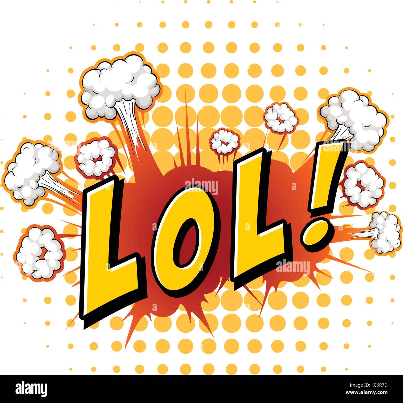 LOL expression with cloud explosion background Stock Vector Image & Art ...
