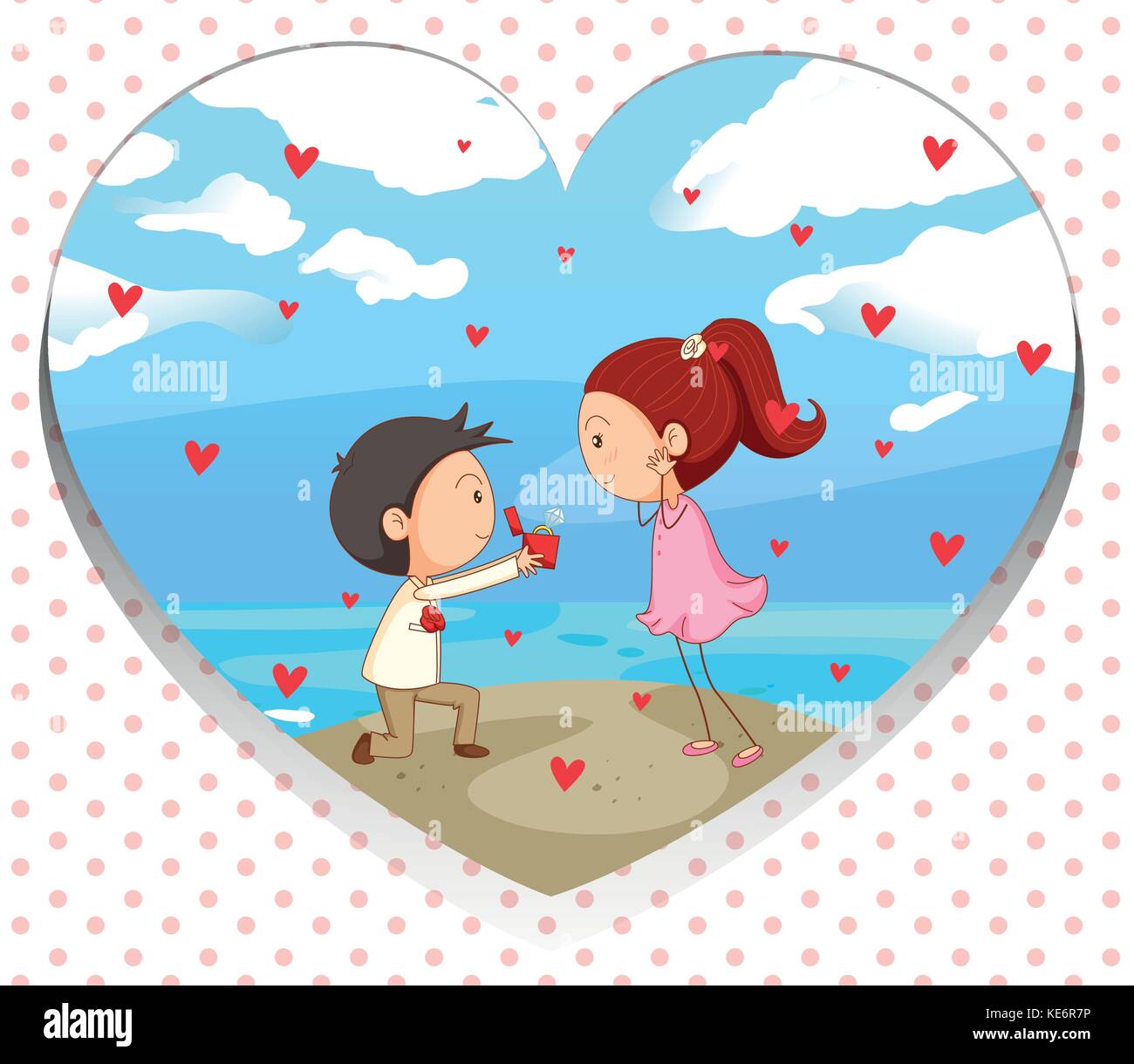 Vector illustration man proposing lover Stock Vector Images - Alamy