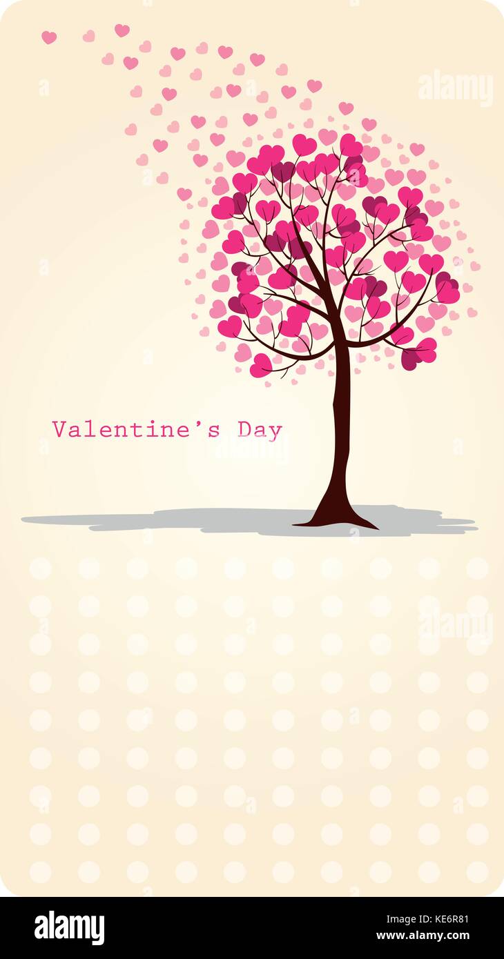 Illustration of a valentine card with love tree Stock Vector Image ...